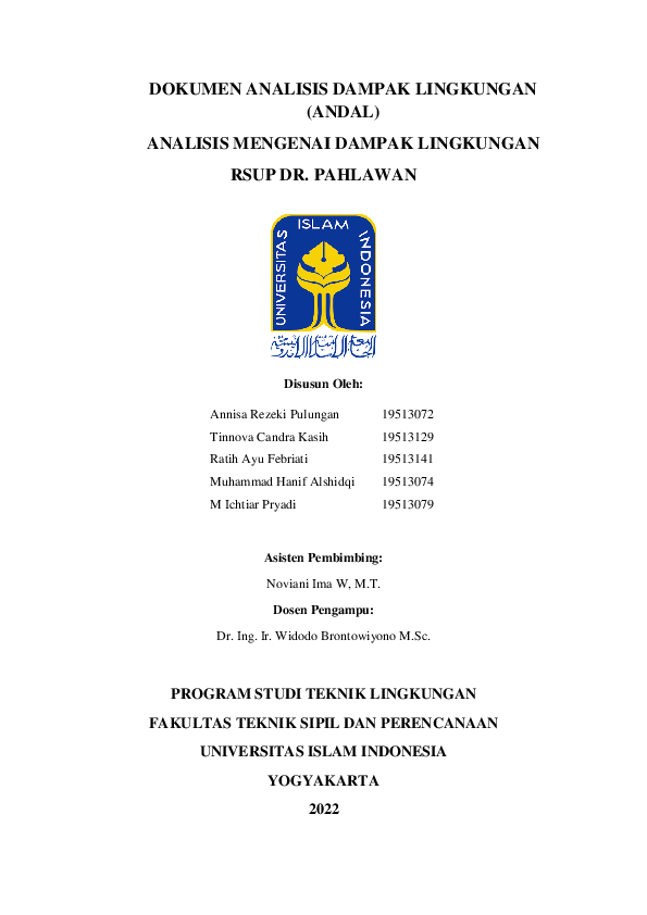 (PDF) DOKUMEN ANALISIS DAMPAK LINGKUNGAN (ANDAL) ANALISIS MENGENAI ...