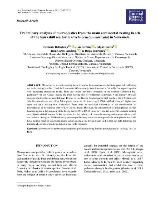 Pdf Preliminary Analysis Of Microplastics From The Main Continental