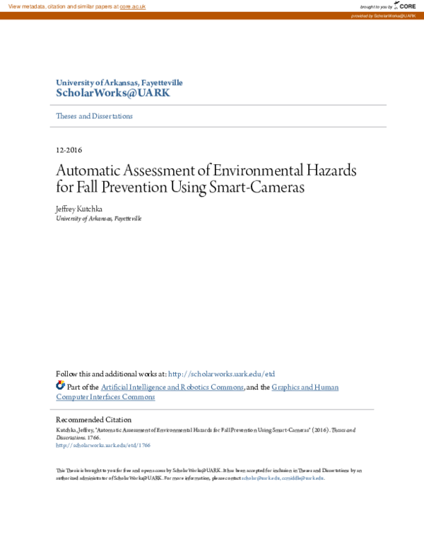 (PDF) Automatic Assessment of Environmental Hazards for Fall Prevention ...