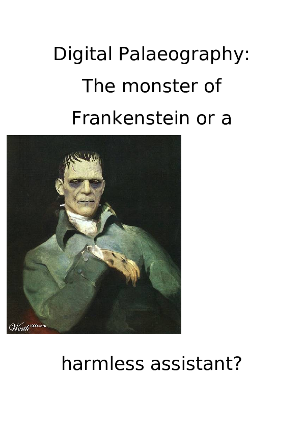 (DOC) Digital Palaeography: the Monster of Frankenstein or a Harmless ...
