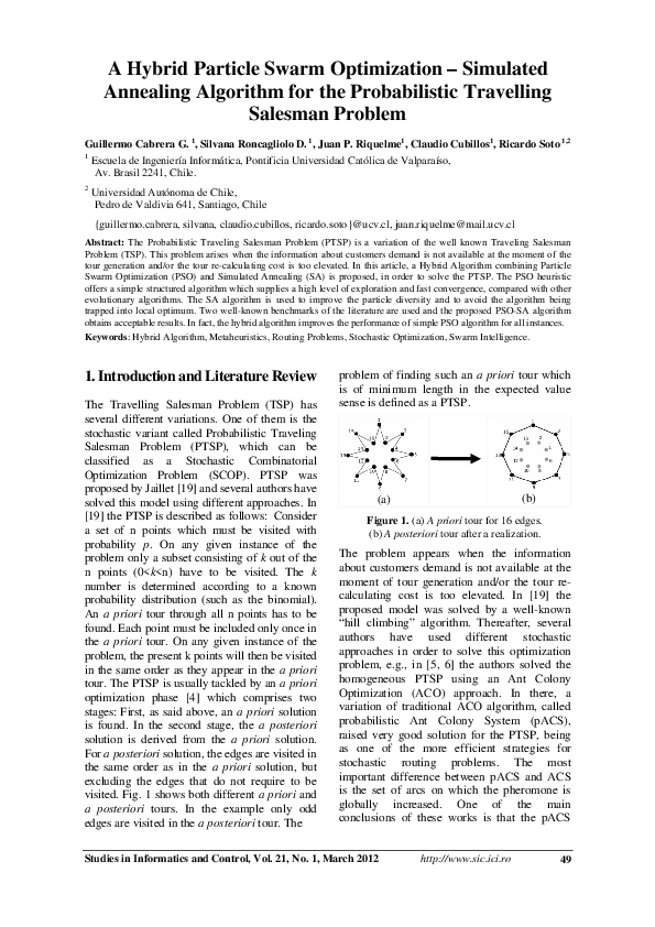(PDF) A Hybrid Particle Swarm Optimization – Simulated Annealing Algorithm for the Probabilistic ...