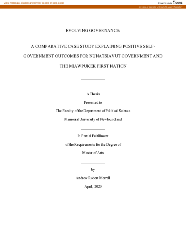 (PDF) Evolving governance: a comparative case study explaining positive ...