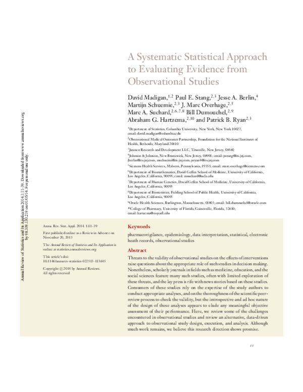 (PDF) A Systematic Statistical Approach to Evaluating Evidence from ...