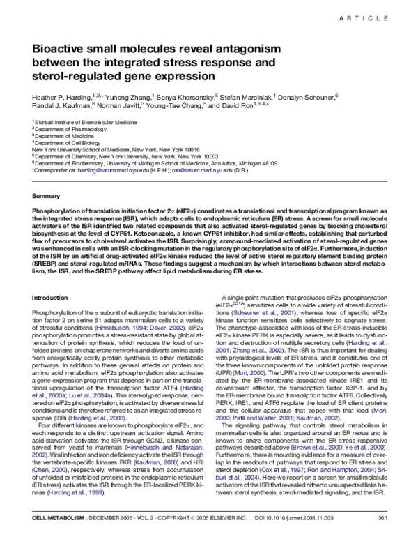 (PDF) Bioactive small molecules reveal antagonism between the ...