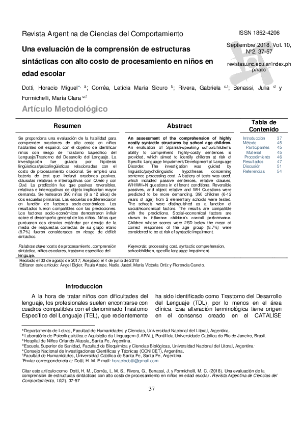 (PDF) Una evaluación de la comprensión de estructuras sintácticas con ...