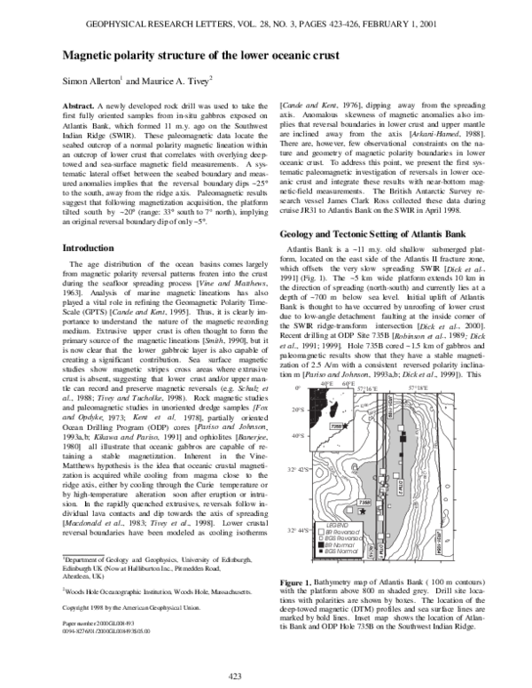 (PDF) Magnetic polarity structure of the lower oceanic crust