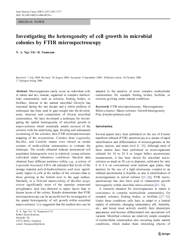 (PDF) Investigating the heterogeneity of cell growth in microbial ...