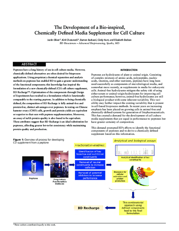 (PDF) The Development of a Bio-inspired , Chemically Defined Media ...