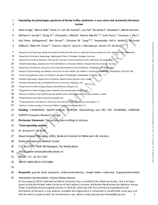 (PDF) Expanding the phenotypic spectrum of Kenny-Caffey syndrome: a ...