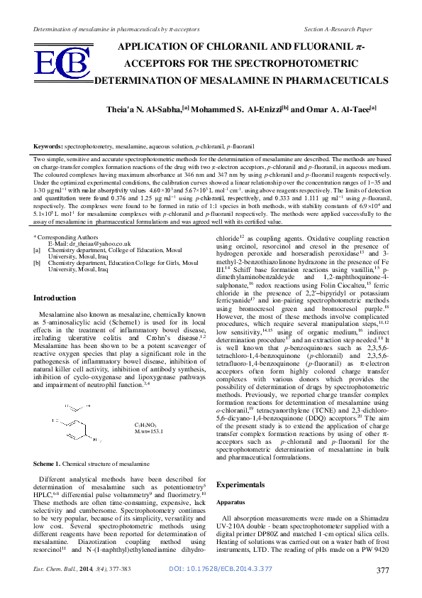 (PDF) Application of Chloranil and Fluoranil π-Acceptors for the ...