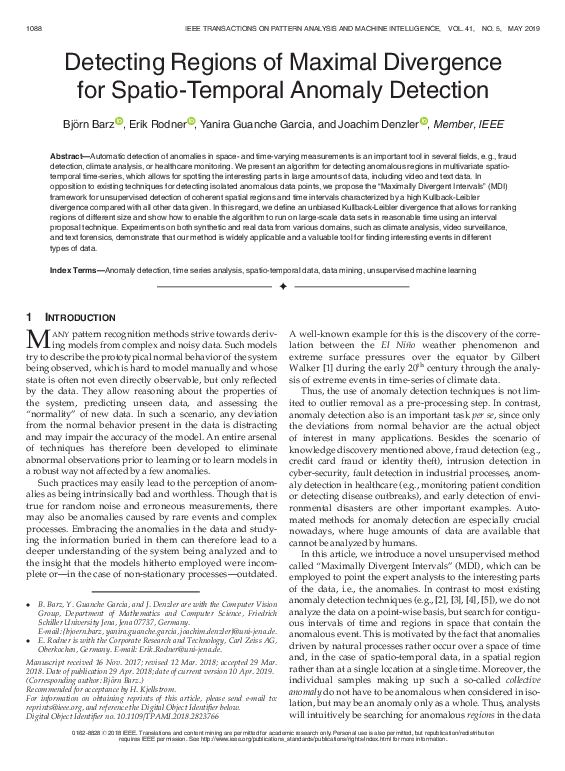 Pdf Detecting Regions Of Maximal Divergence For Spatio Temporal