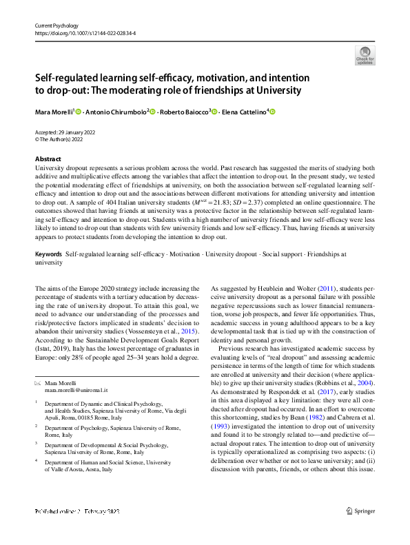 (PDF) Self-regulated learning self-efficacy, motivation, and intention ...