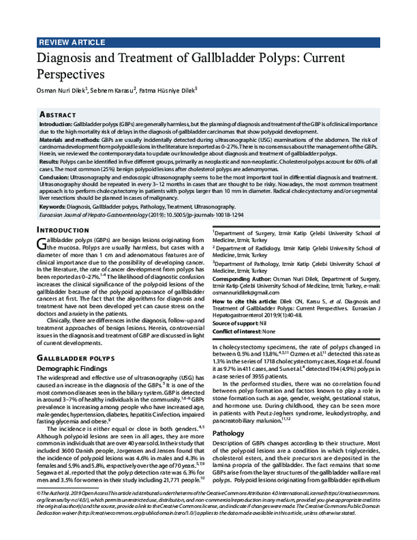 (PDF) Diagnosis and Treatment of Gallbladder Polyps: Current Perspectives