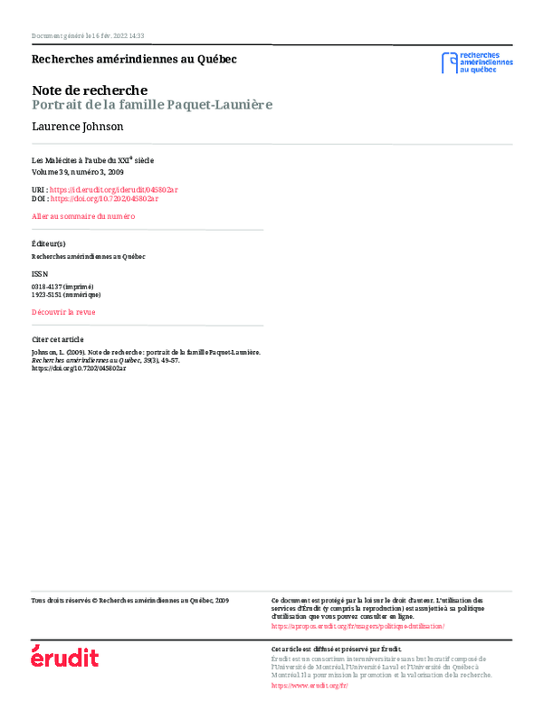 (PDF) Note de recherche