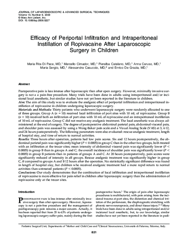 (PDF) Efficacy of Periportal Infiltration and Intraperitoneal ...