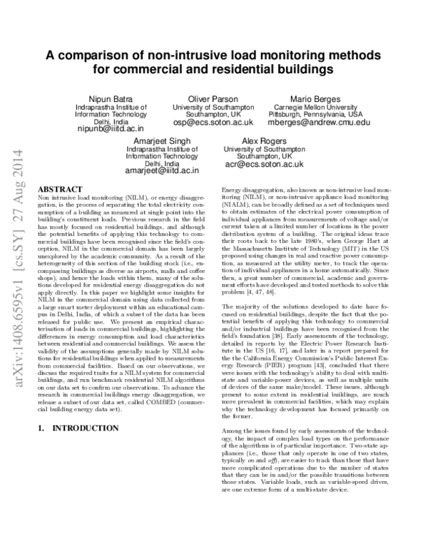 (PDF) A comparison of non-intrusive load monitoring methods for ...