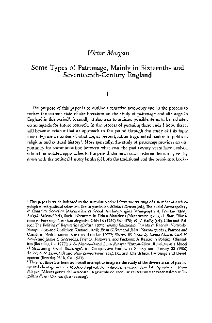 (PDF) Some Types of Patronage, Mainly in Sixteenth- and Seventeenth ...