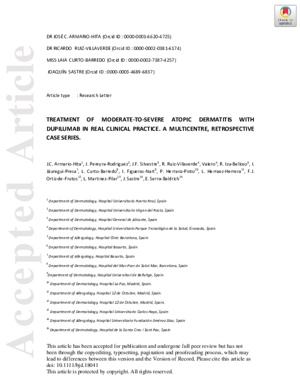 (PDF) Treatment of moderate‐to‐severe atopic dermatitis with dupilumab ...