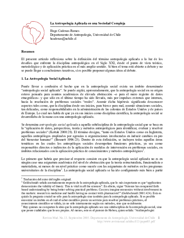 (PDF) La Antropología Aplicada en una Sociedad Compleja | HUGO ANTHONY ...