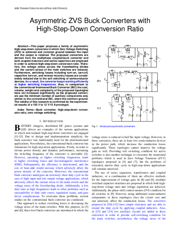 (PDF) Asymmetric ZVS Buck Converters With High-Step-Down Conversion Ratio
