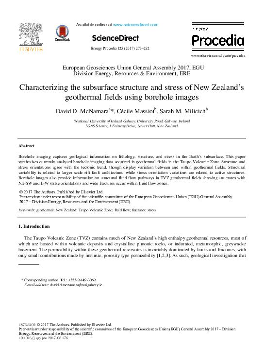 Pdf Characterizing The Subsurface Structure And Stress Of New Zealands Geothermal Fields