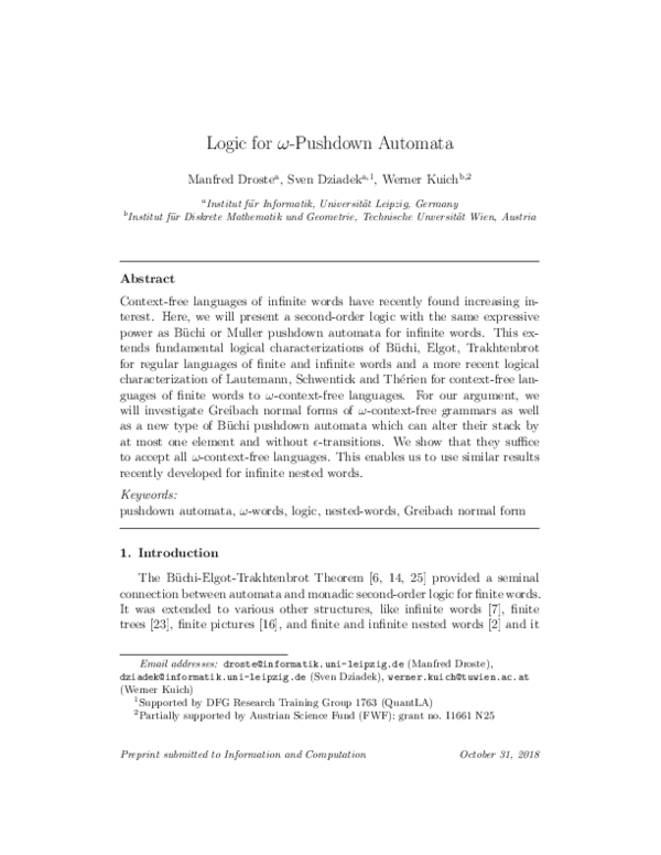 (PDF) Logic for ω-pushdown automata