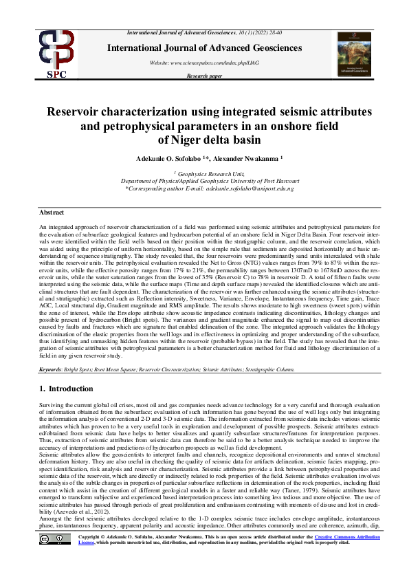 (PDF) Reservoir characterization using integrated seismic attributes ...
