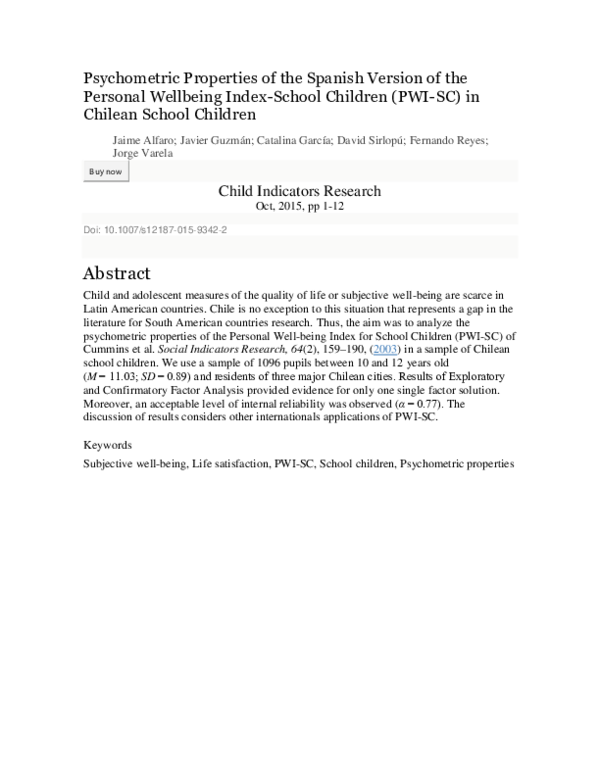 (PDF) Psychometric Properties of the Spanish Version of the Personal ...