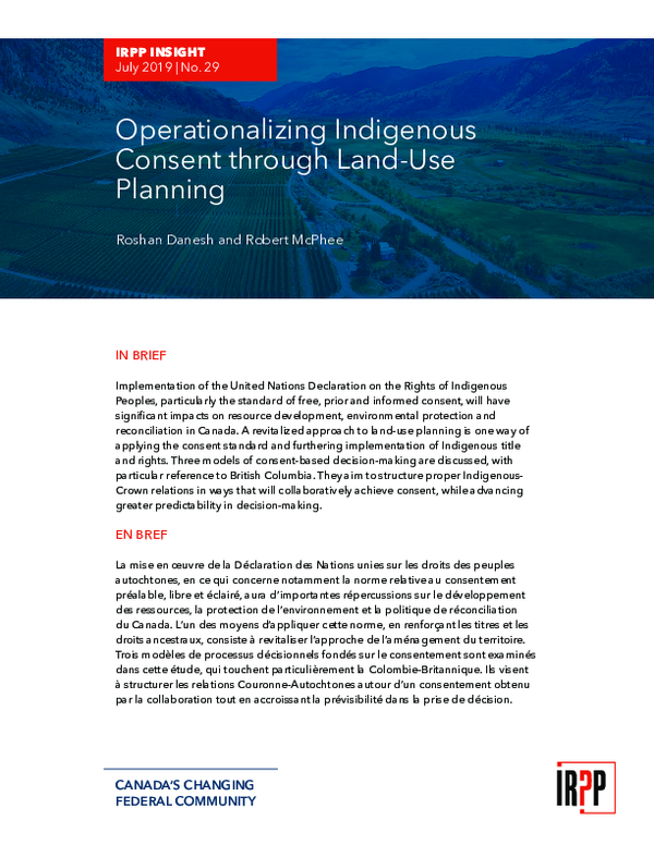 (PDF) Operationalizing Indigenous Consent through Land-Use Planning