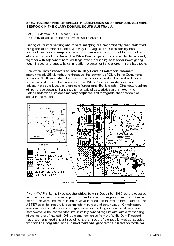 (PDF) Spectral Mapping of Regolith Landforms and Fresh and Altered ...