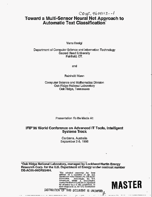 (PDF) Toward a multi-sensor neural net approach to automatic text ...