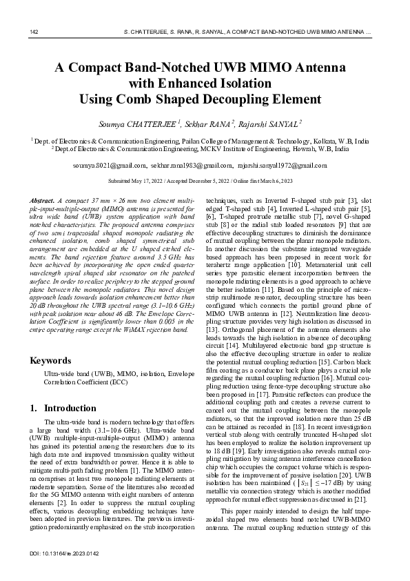 (PDF) A Compact Band-Notched UWB MIMO Antenna with Enhanced Isolation Using Comb Shaped ...