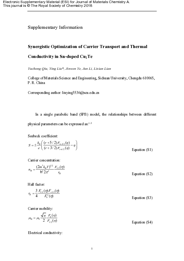 (PDF) Synergistic optimization of carrier transport and thermal ...