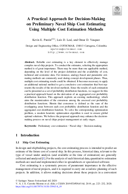 (PDF) A Practical Approach for Decision-Making on Preliminary Naval ...