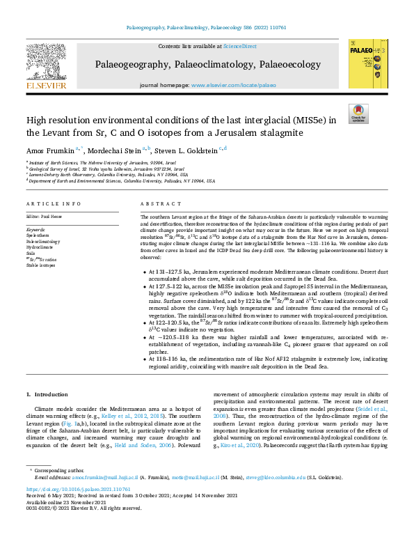 (PDF) Frumkin et al.2022 High resolution environmental conditions of ...
