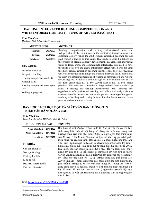 (PDF) TEACHING INTEGRATED READING COMPREHENSION AND WRITE INFORMATION TEXT -TYPES OF ADVERTISING ...