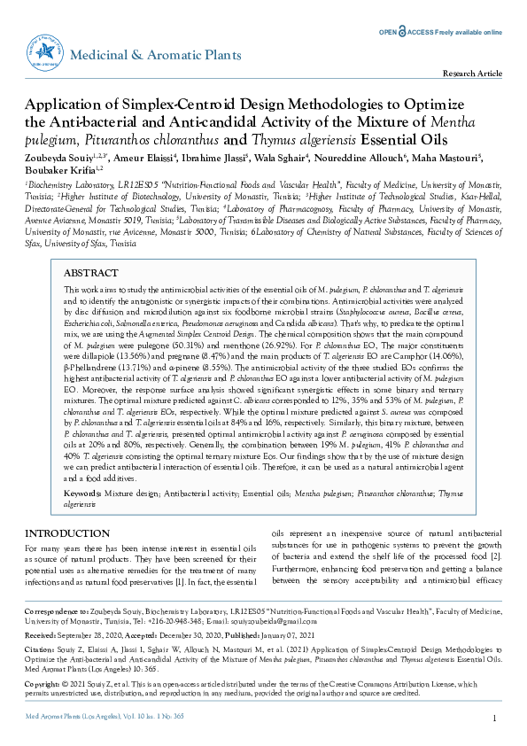 Pdf Application Of Simplex Centroid Design Methodologies To Optimize