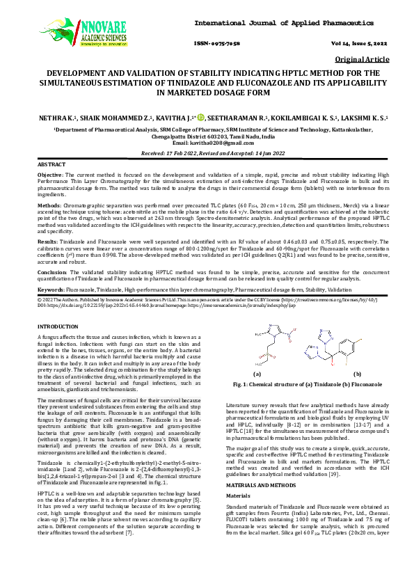 (PDF) DEVELOPMENT AND VALIDATION OF STABILITY INDICATING HPTLC METHOD FOR THE SIMULTANEOUS ...