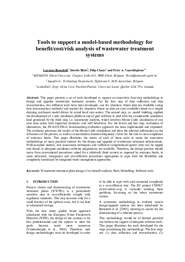 (PDF) Tools to support a model-based methodology for emission/immission and benefit/cost/risk ...