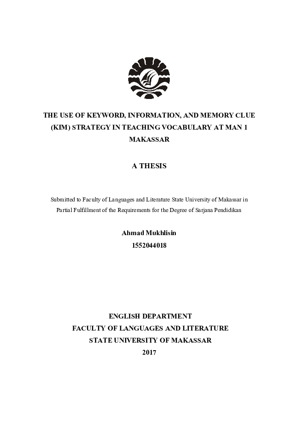 (DOC) The Use of Keyword, Information, and Memory Clue (Kim) Strategy ...