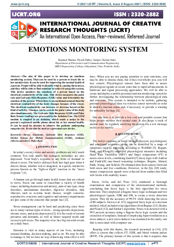 (PDF) Emotions Monitoring System | piyush dubey - Academia.edu