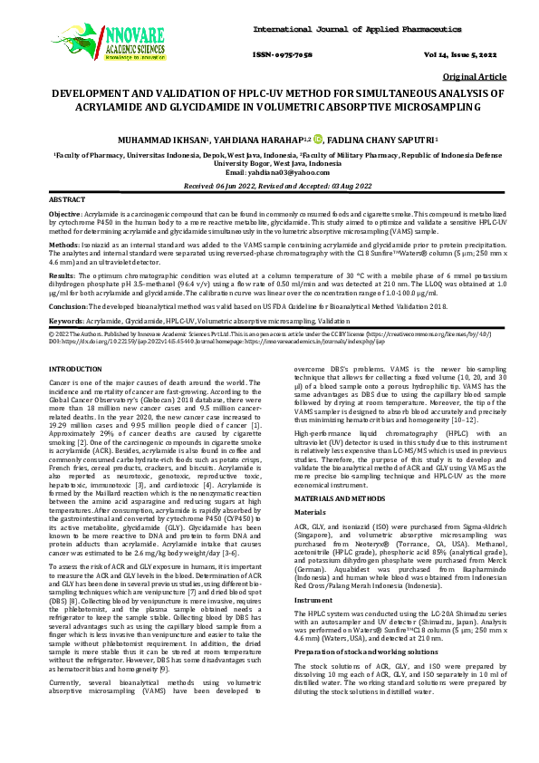 Pdf Development And Validation Of Hplc Uv Method For Simultaneous