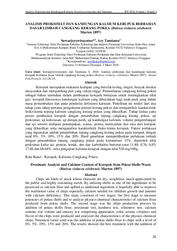 (PDF) ANALISIS PROKSIMAT DAN KANDUNGAN KALSIUM KERUPUK BERBAHAN DASAR ...