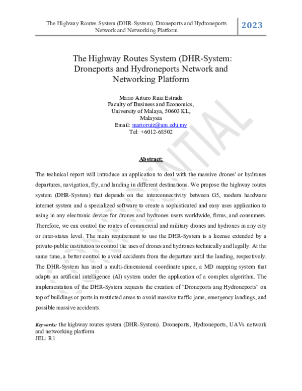 (PDF) The Highway Routes System (DHR-System): Droneports and ...