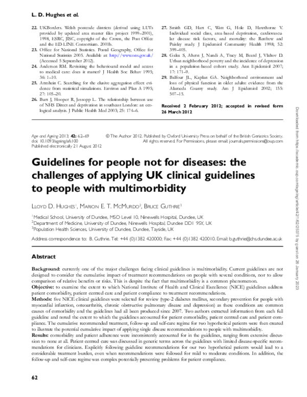 (PDF) Guidelines for people not for diseases: the challenges of ...