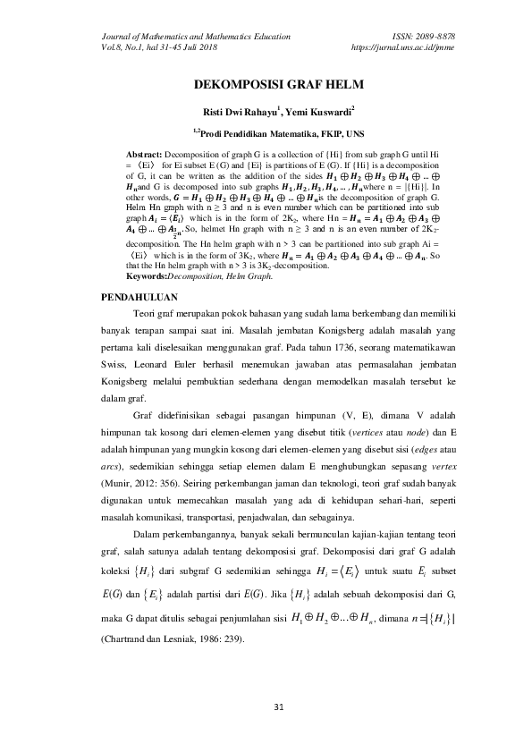 (PDF) Dekomposisi Graf Helm