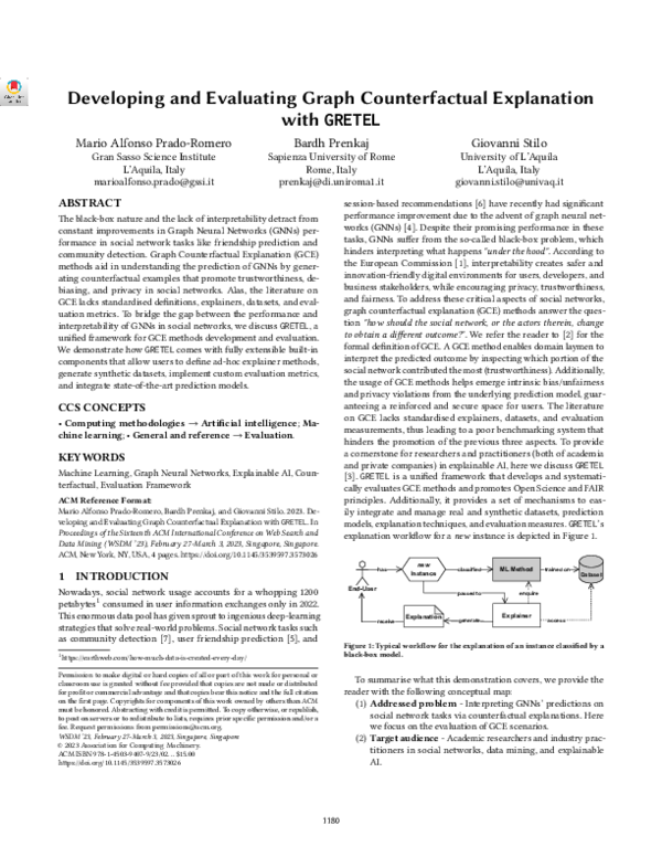 Pdf Developing And Evaluating Graph Counterfactual Explanation With Gretel