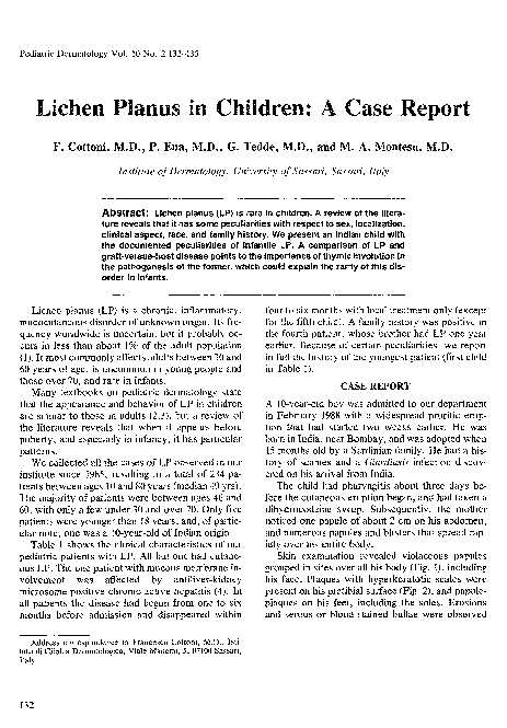 (PDF) Lichen Planus in Children: A Case Report
