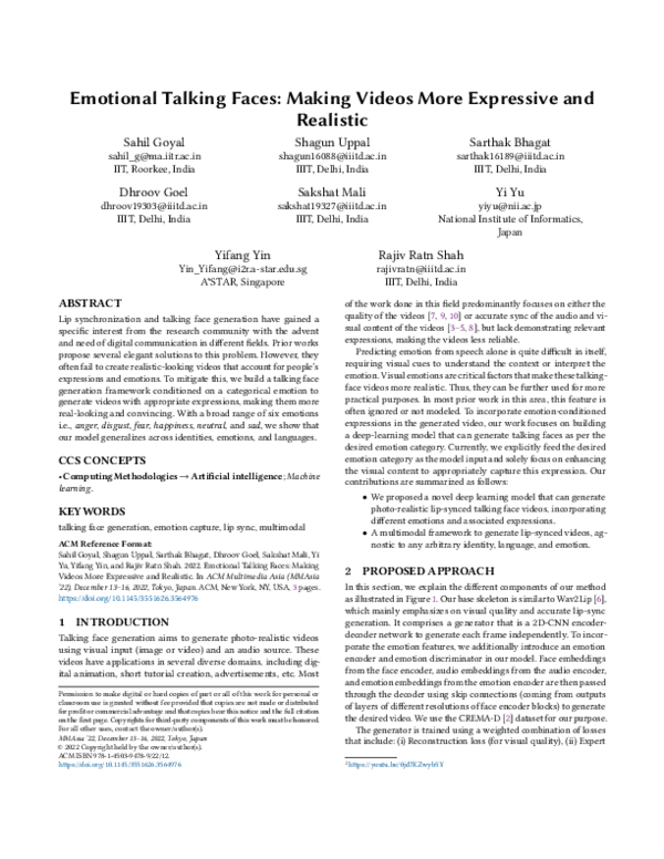 (PDF) Emotional Talking Faces | Sahil Goyal - Academia.edu