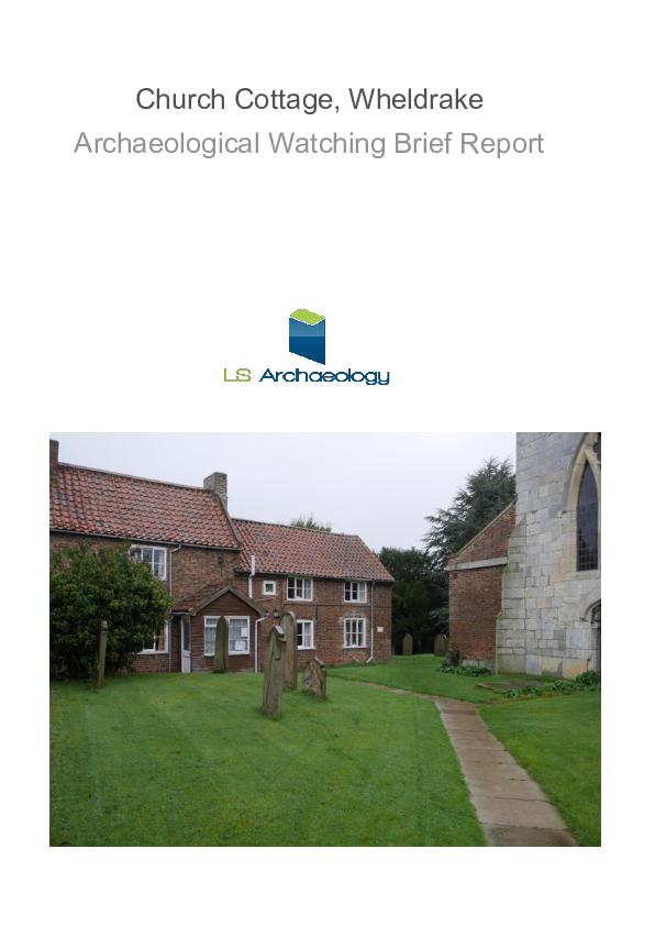 (PDF) Church Cottage, Wheldrake: Archaeological Watching Brief Report